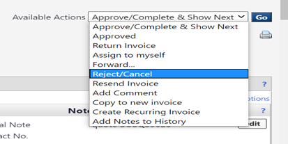 Rejecting an Invoice – Finance - Rensselaer Polytechnic Institute