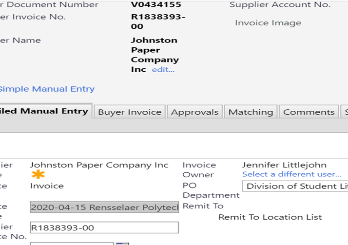 Rejecting an Invoice – Finance - Rensselaer Polytechnic Institute